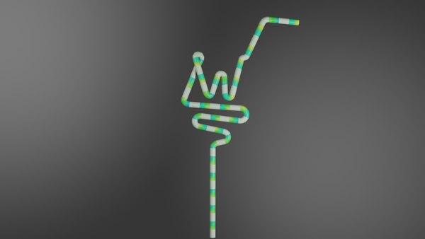3D Crazy Straw Letter W model - TurboSquid 1801335