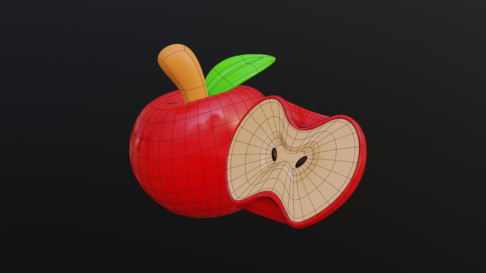 Low Poly Apple 3D Model - TurboSquid 2109419