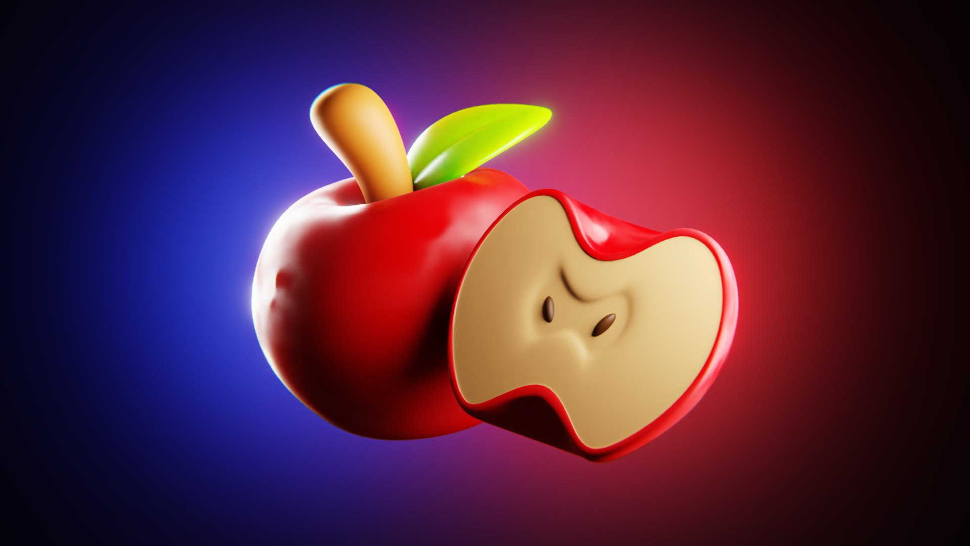 Low Poly Apple 3D Model - TurboSquid 2109419