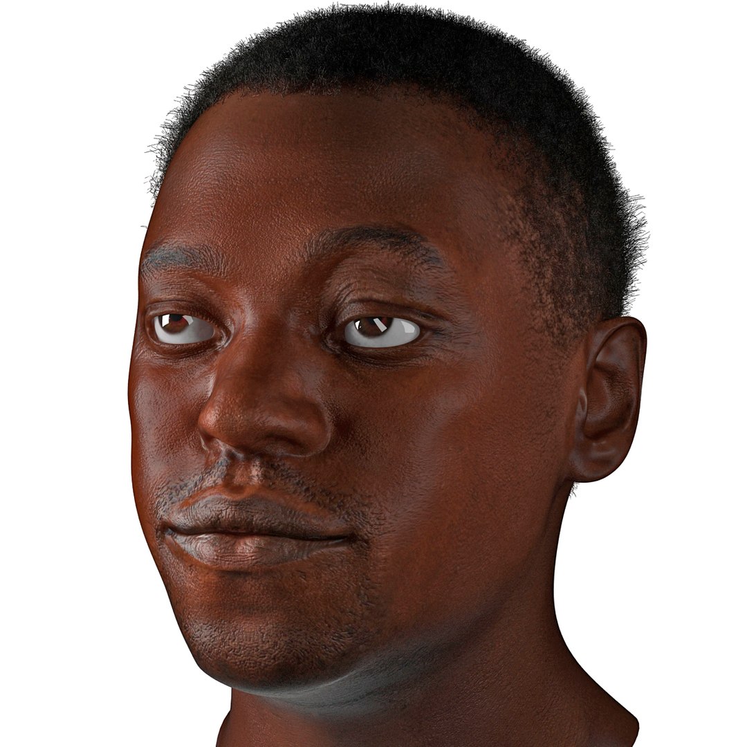african american male head 3d max
