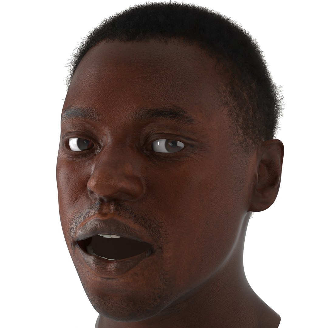 african american male head 3d max