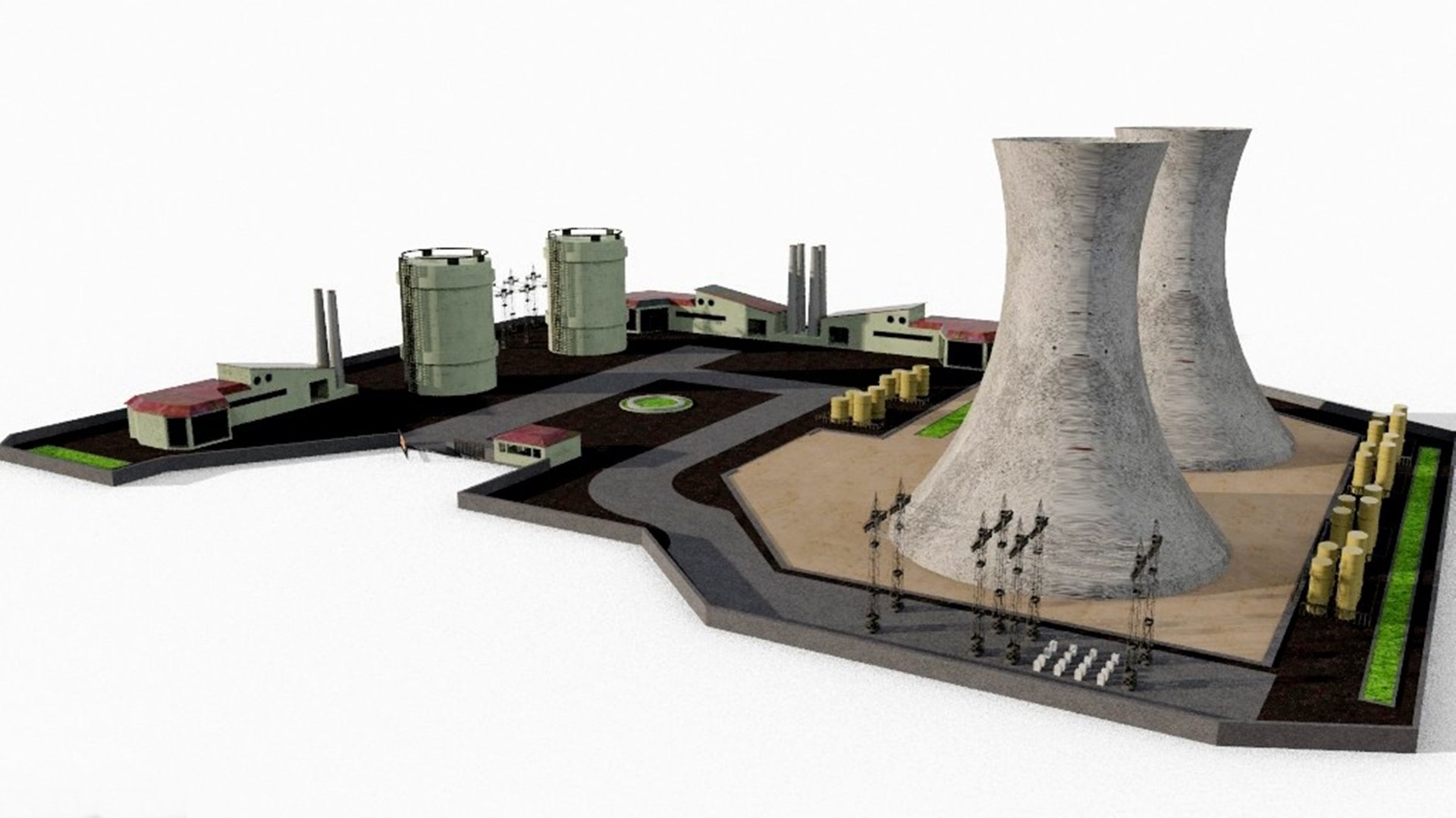 3D Model Power Plant Nuclear Base - TurboSquid 2299948
