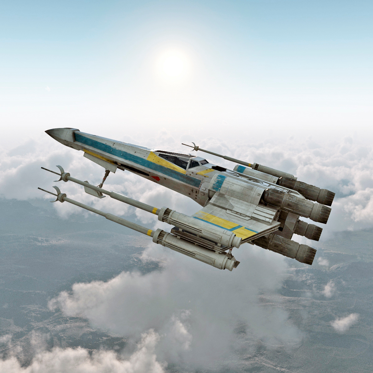 star wars x wing 3d model
