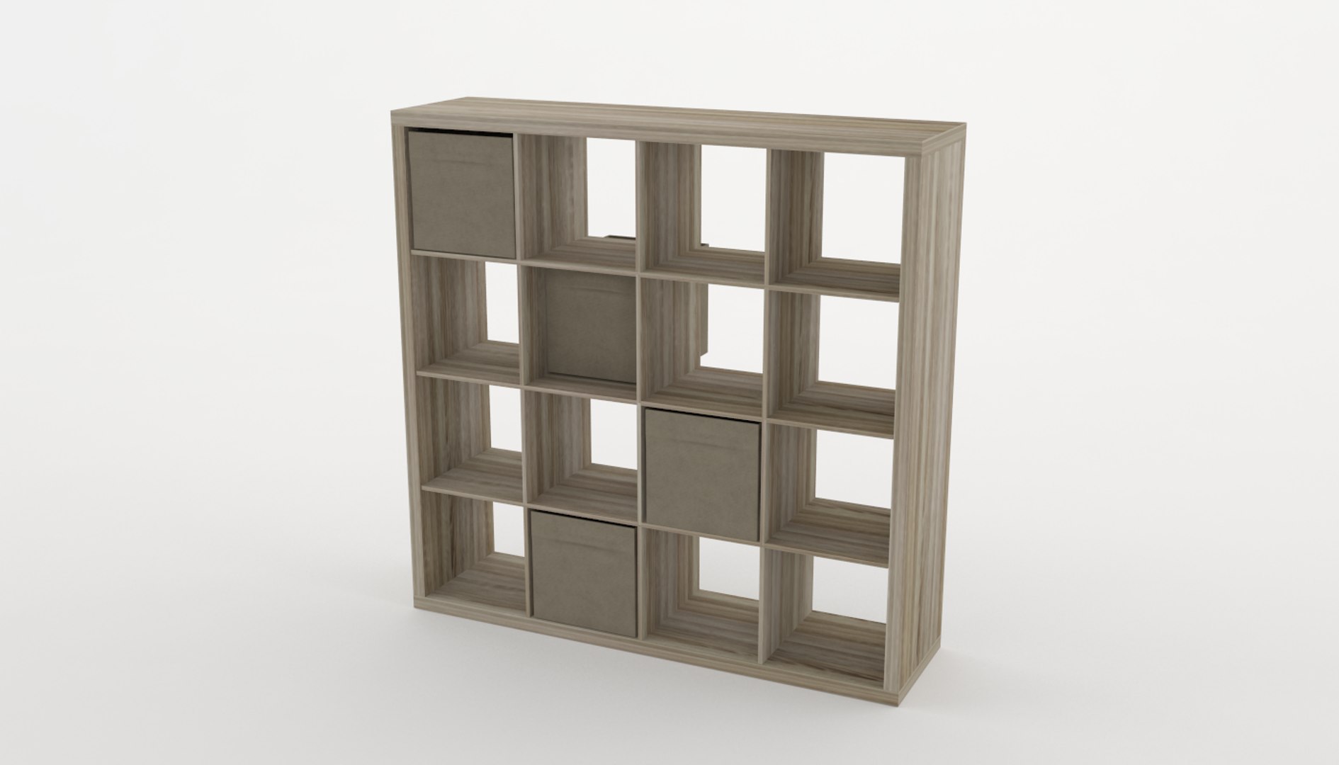 3D 4x4 Bookshelf Storage Boxes Model - TurboSquid 1414978