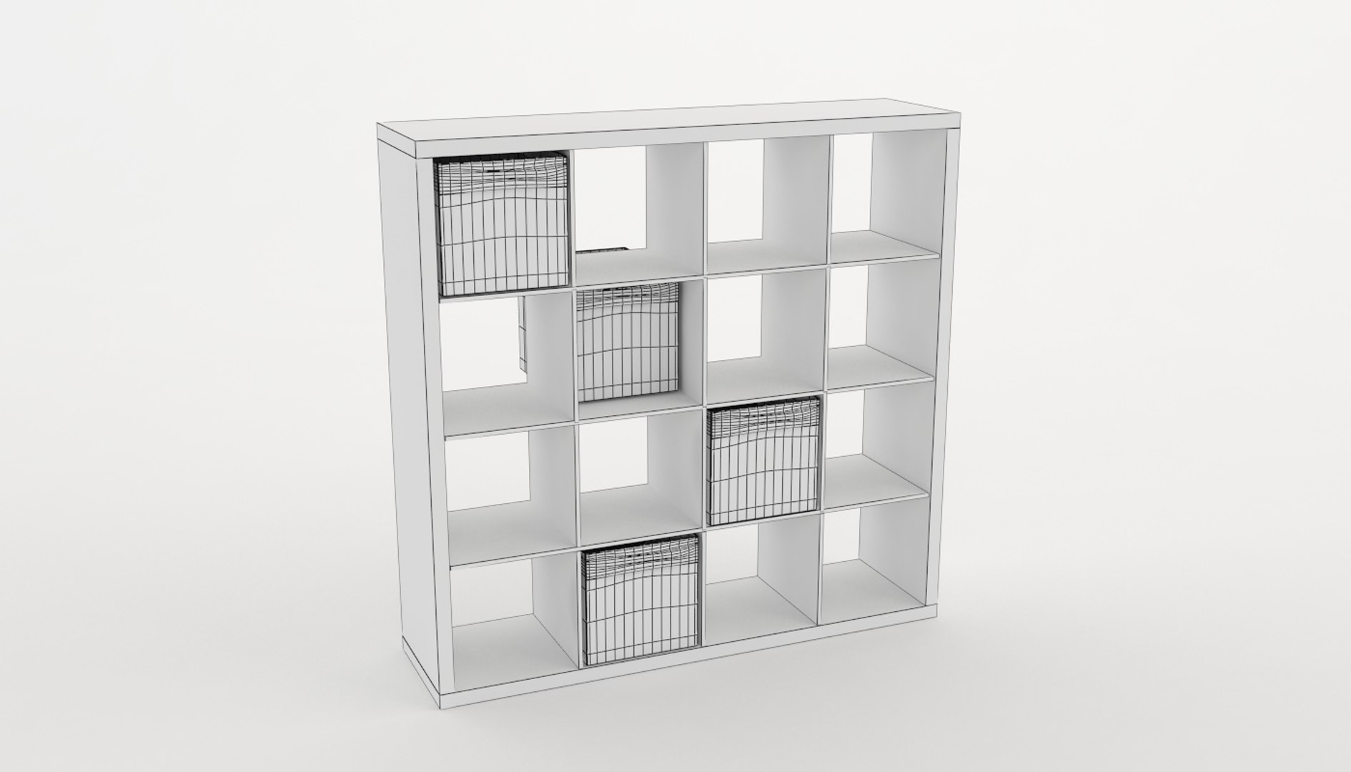 3D 4x4 Bookshelf Storage Boxes Model - TurboSquid 1414978
