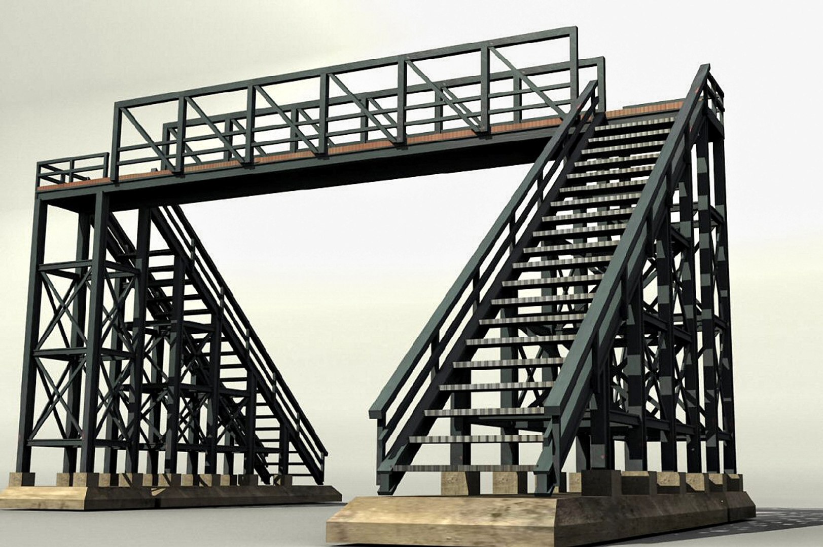 3d Model Of Pedestrian Railway Bridge