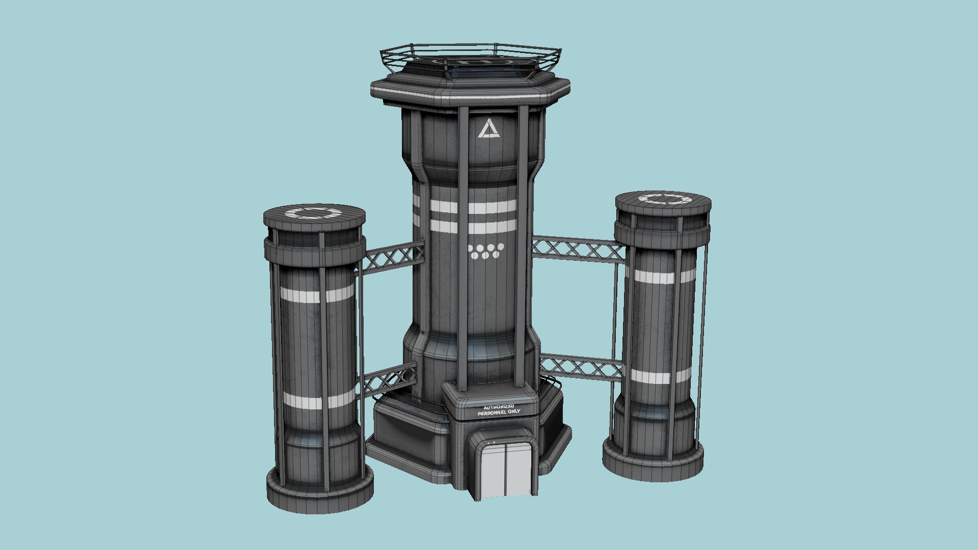 3D SciFi Facility A09 Dark Metal - Sci Fi Exterior Design Model ...