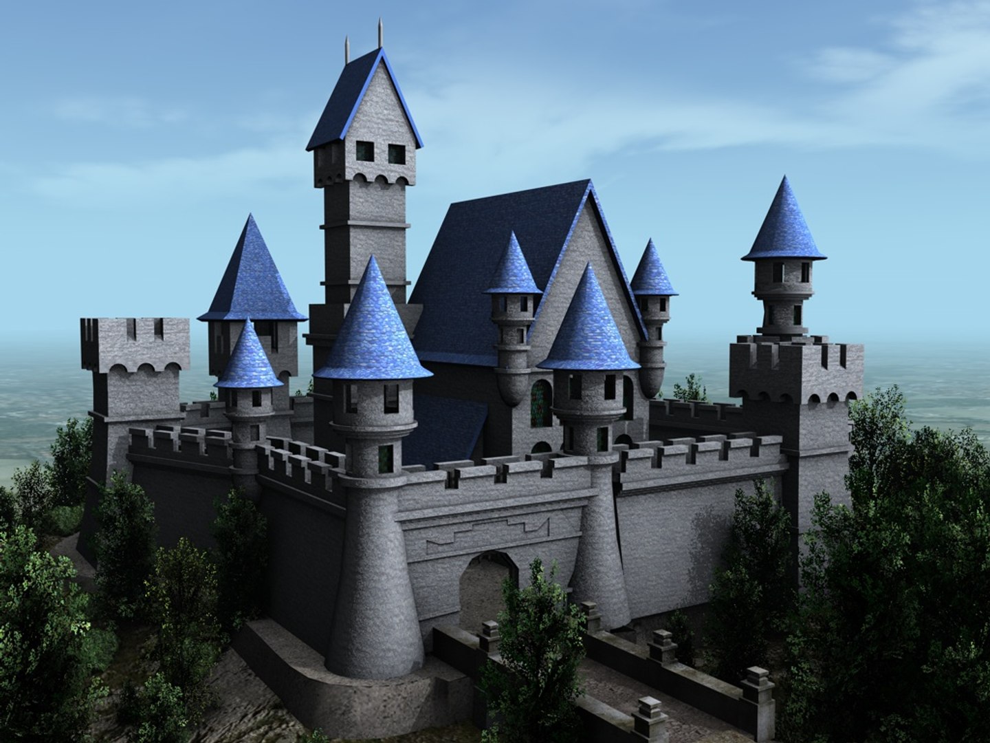 3ds Max Medieval Castle Scene
