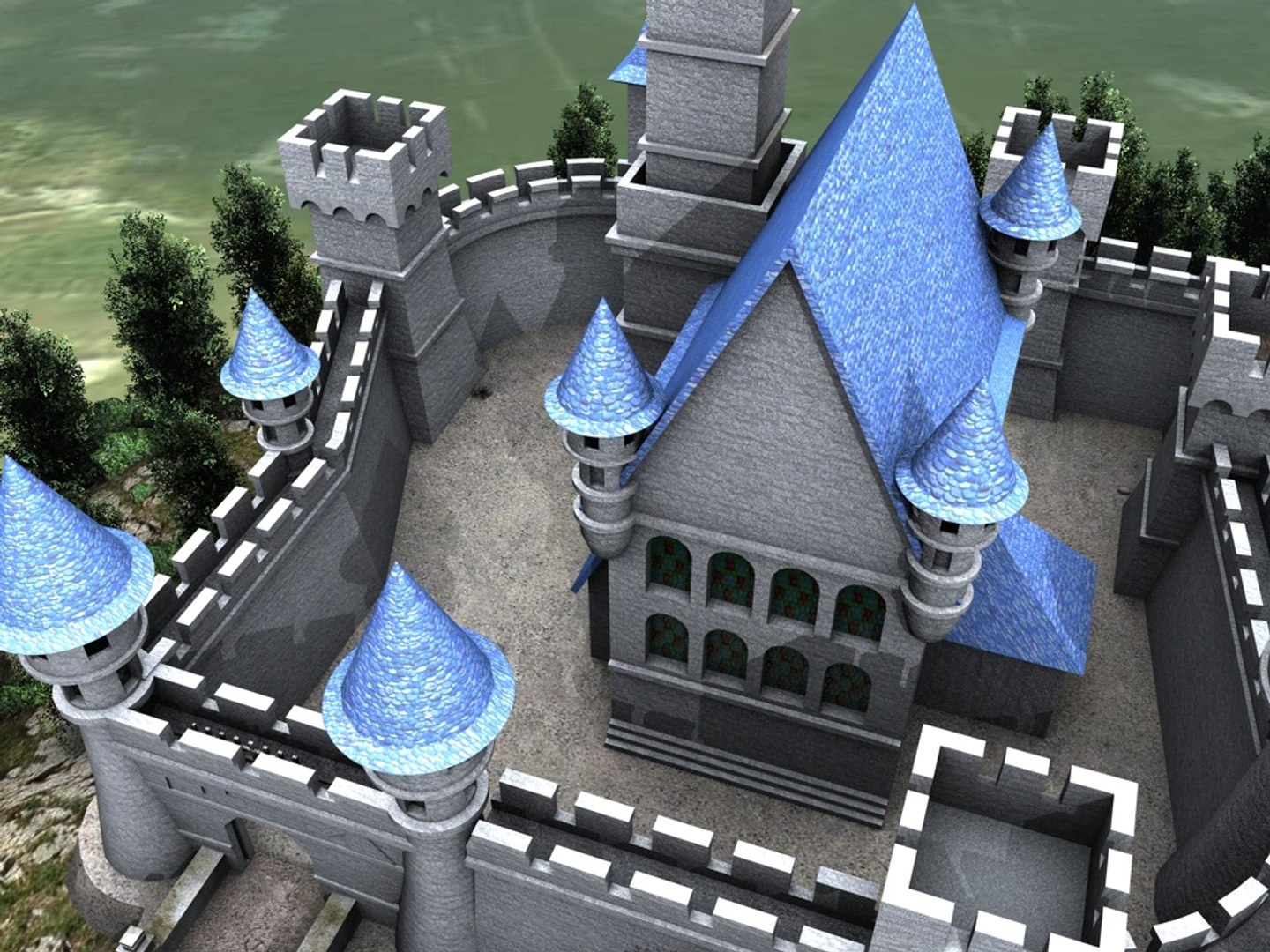3ds Max Medieval Castle Scene