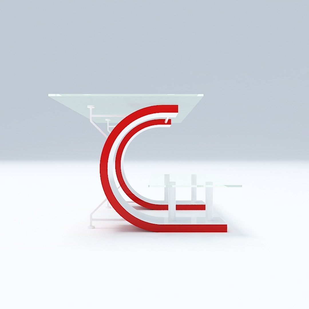 3D realistic glass table design - TurboSquid 1320561