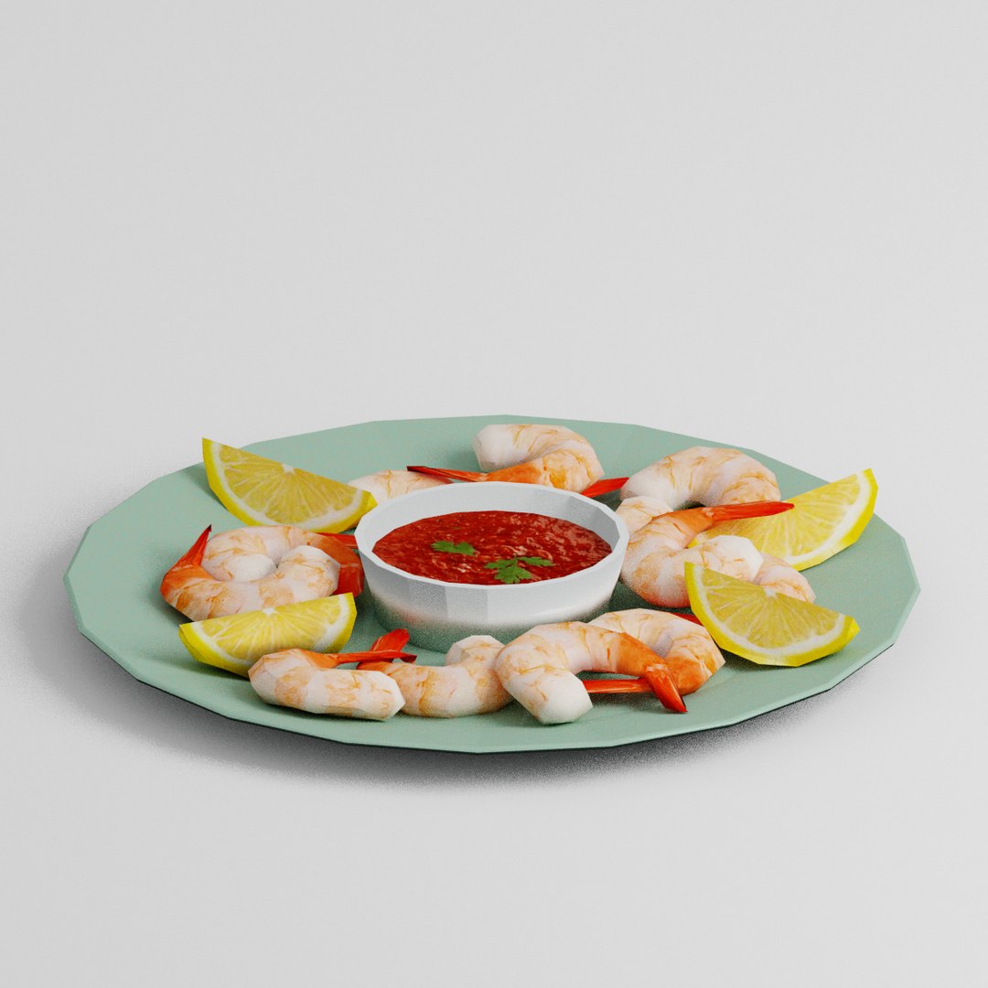 3D shrimp seafood food model - TurboSquid 1442783