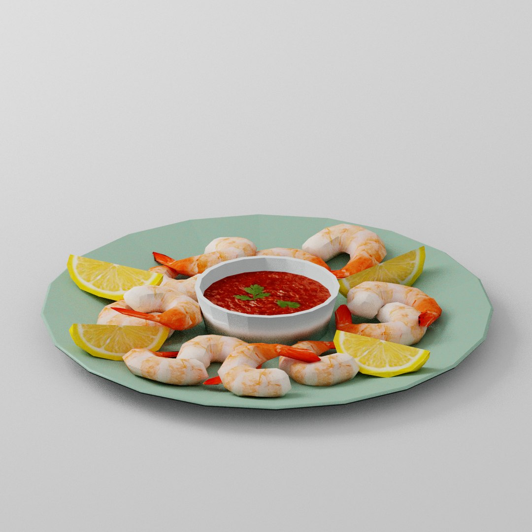 3D shrimp seafood food model - TurboSquid 1442783