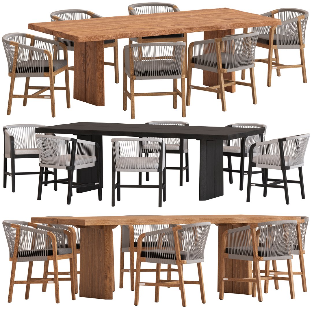 Coco Republic St Joseph Chair And NewPort Table 3D Model - TurboSquid ...