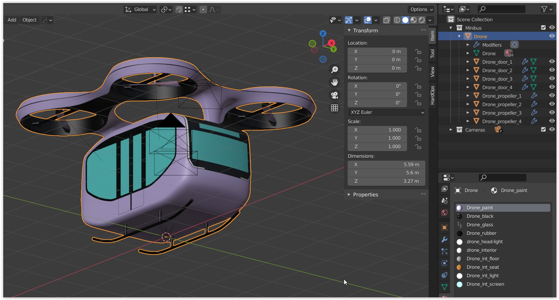3D Drone minibus monorail collection model - TurboSquid 1800867