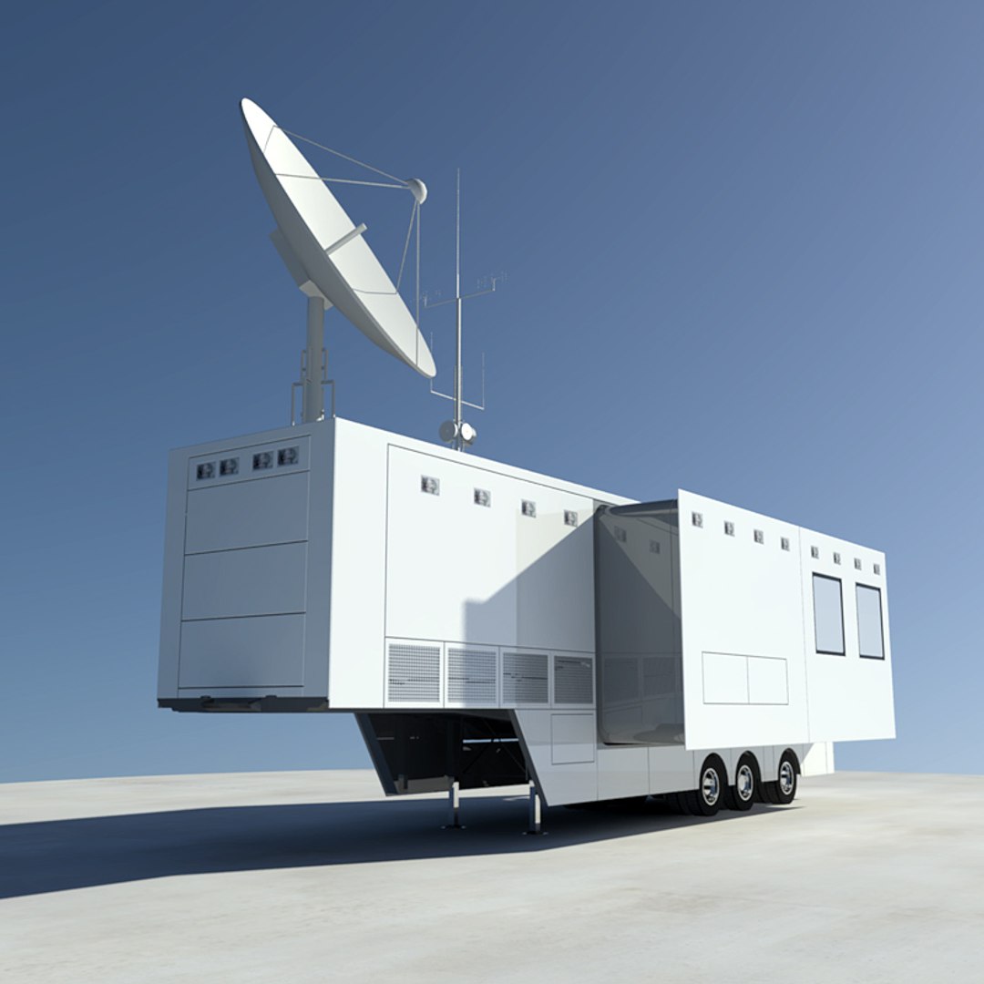 broadcasting trailer truck 3d max