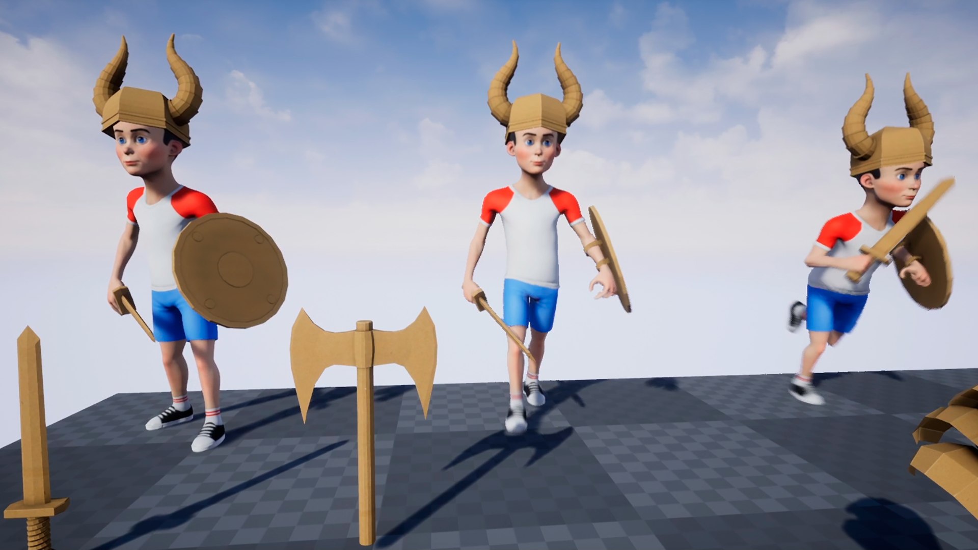 3D stylized character cardboard weapons - TurboSquid 1699189