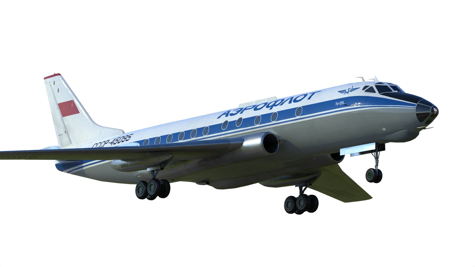 Tupolev Tu-124 Airliner Model - TurboSquid 2187728