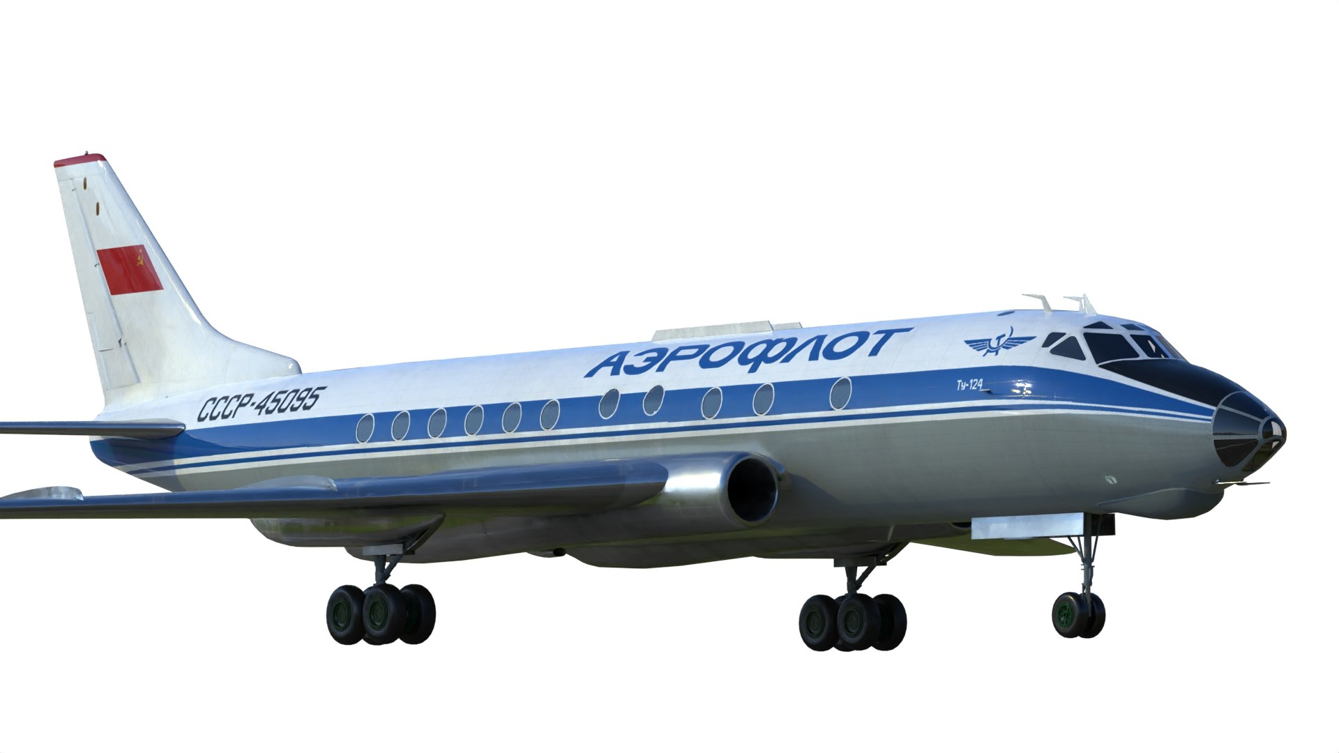 Tupolev Tu-124 Airliner Model - TurboSquid 2187728