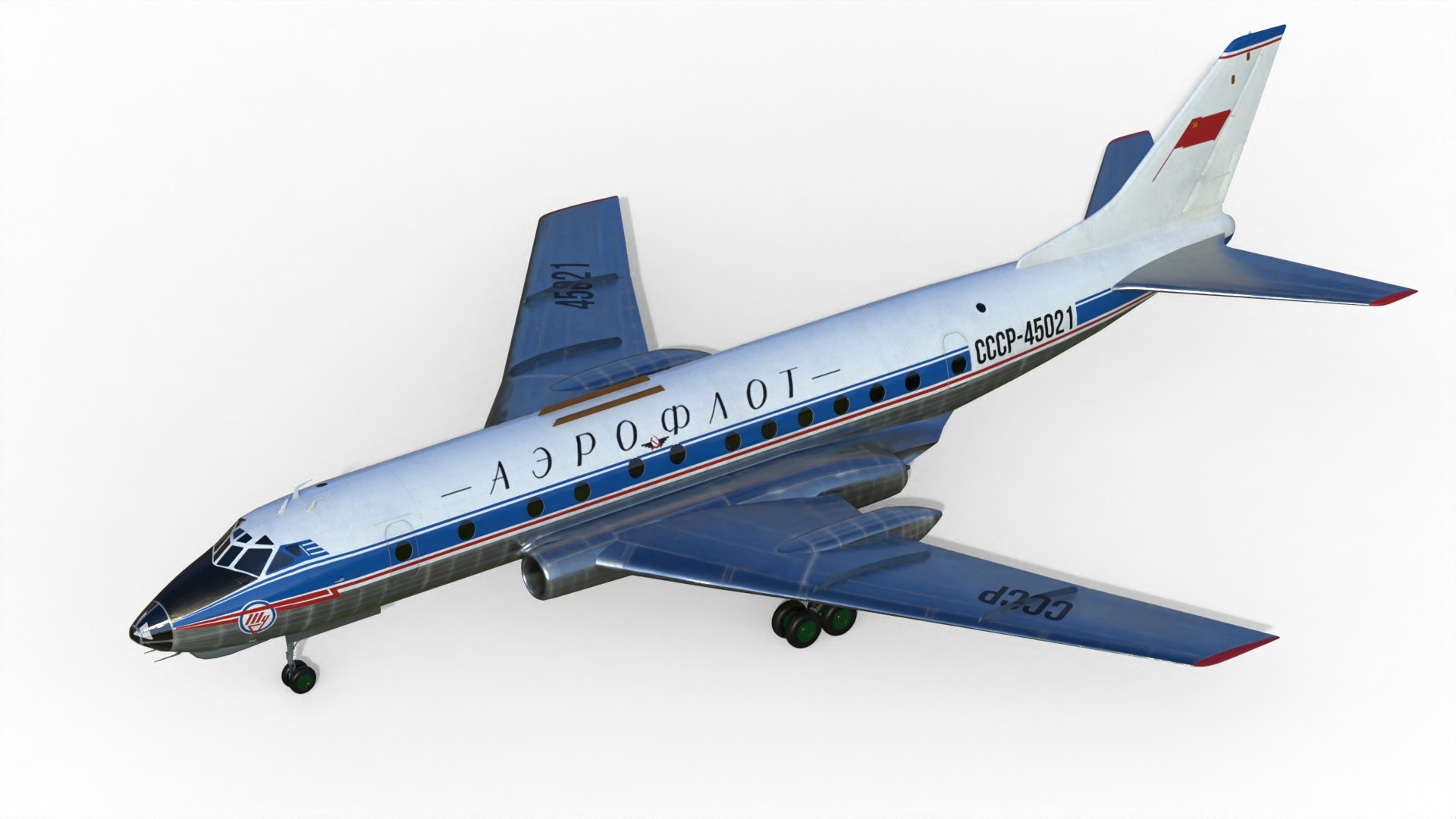 Tupolev Tu-124 Airliner Model - TurboSquid 2187728