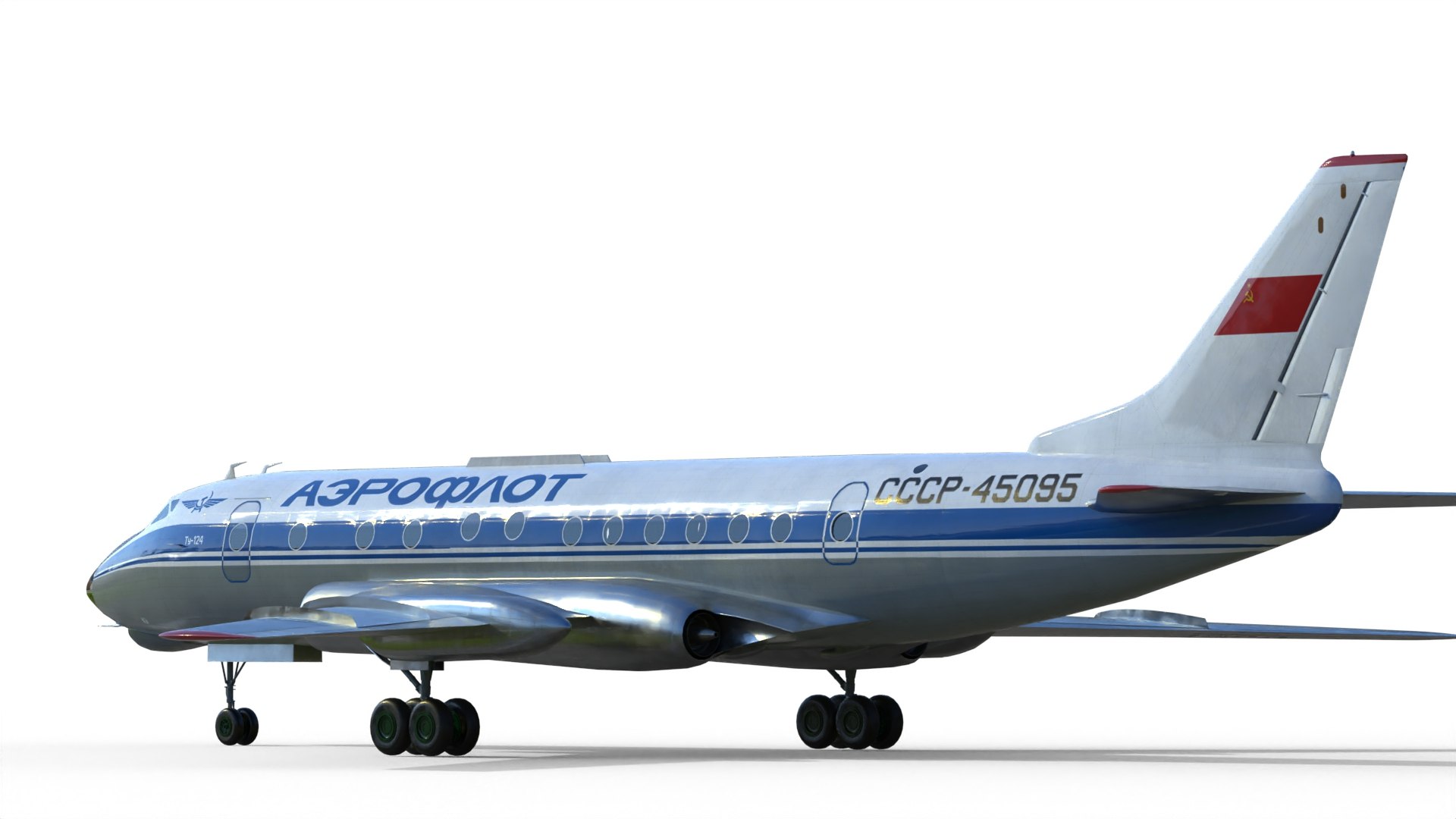 Tupolev Tu-124 Airliner Model - TurboSquid 2187728