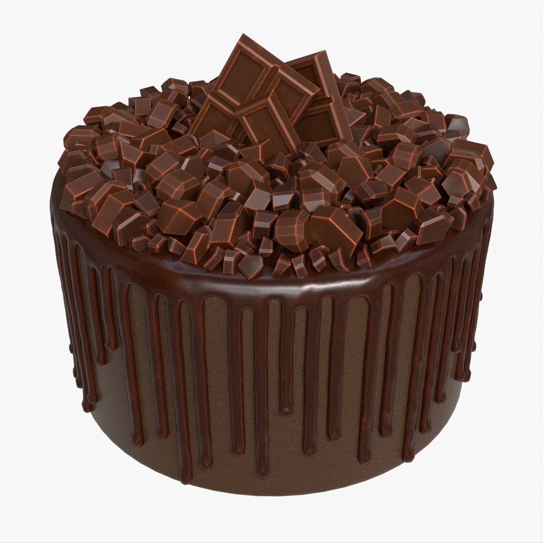 3D model Chocolate Cake Decorated with Chocolate Pieces - TurboSquid 2055159
