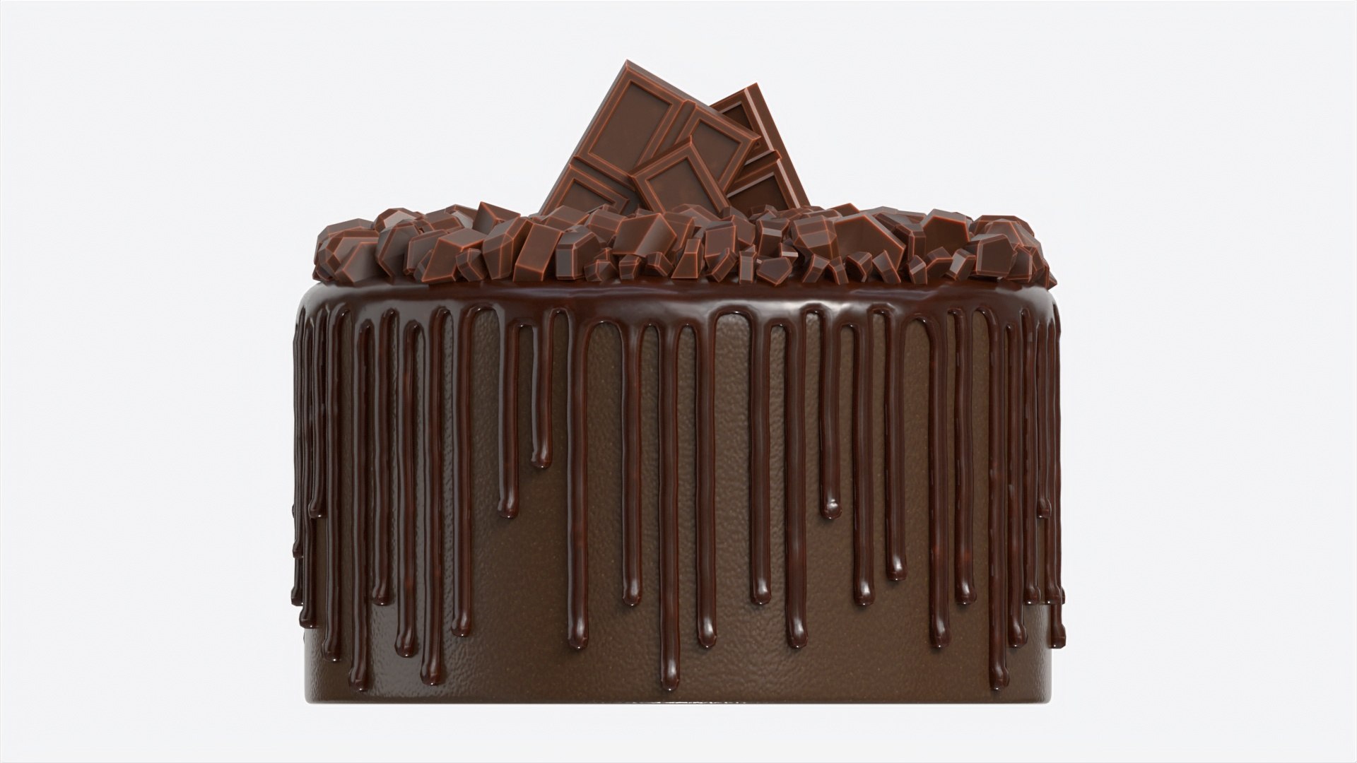 3D model Chocolate Cake Decorated with Chocolate Pieces - TurboSquid ...