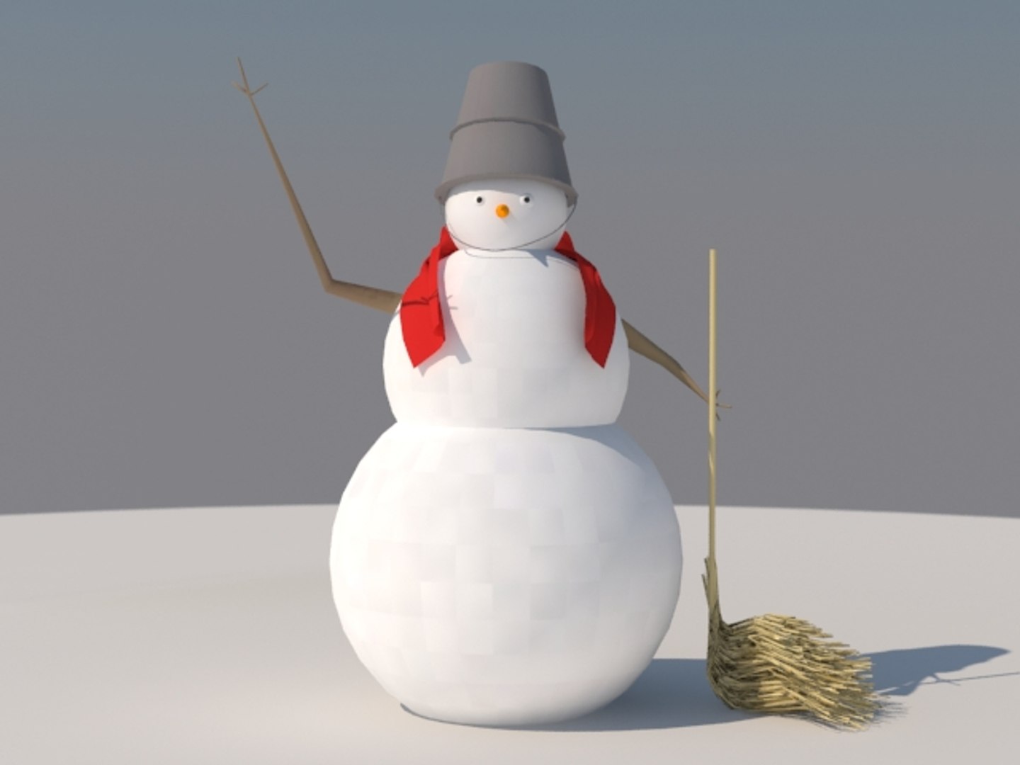 3d Snowman Snow Model