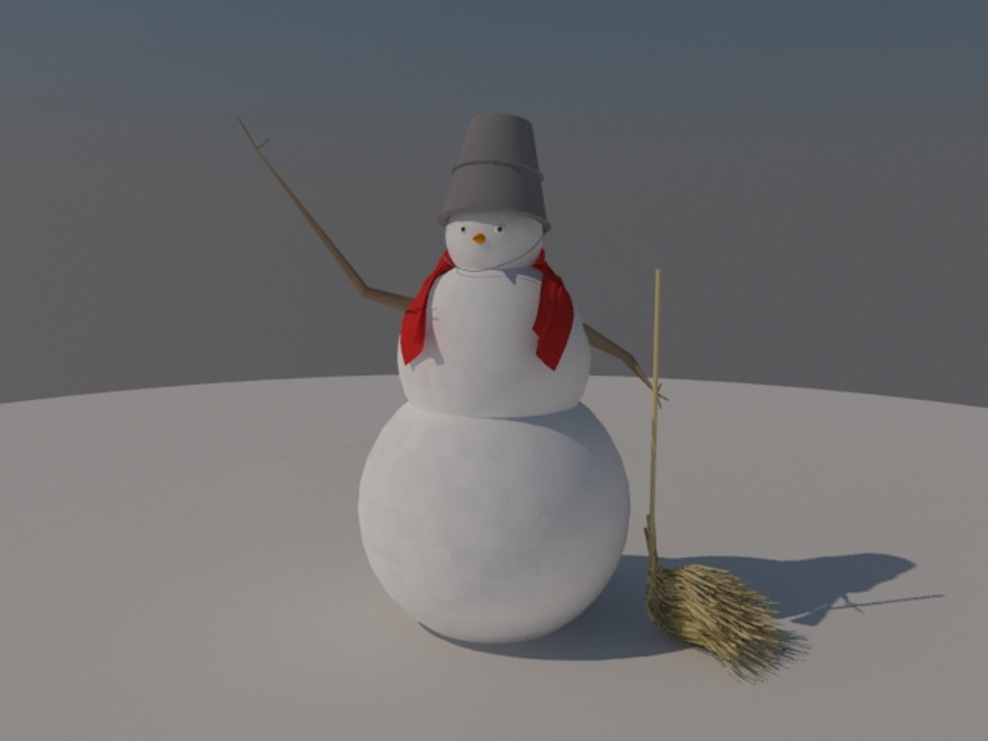 3d Snowman Snow Model
