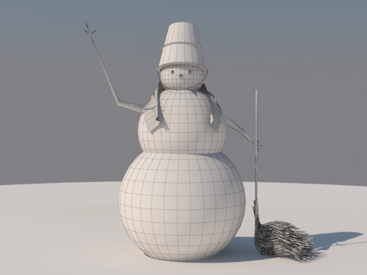 3d Snowman Snow Model