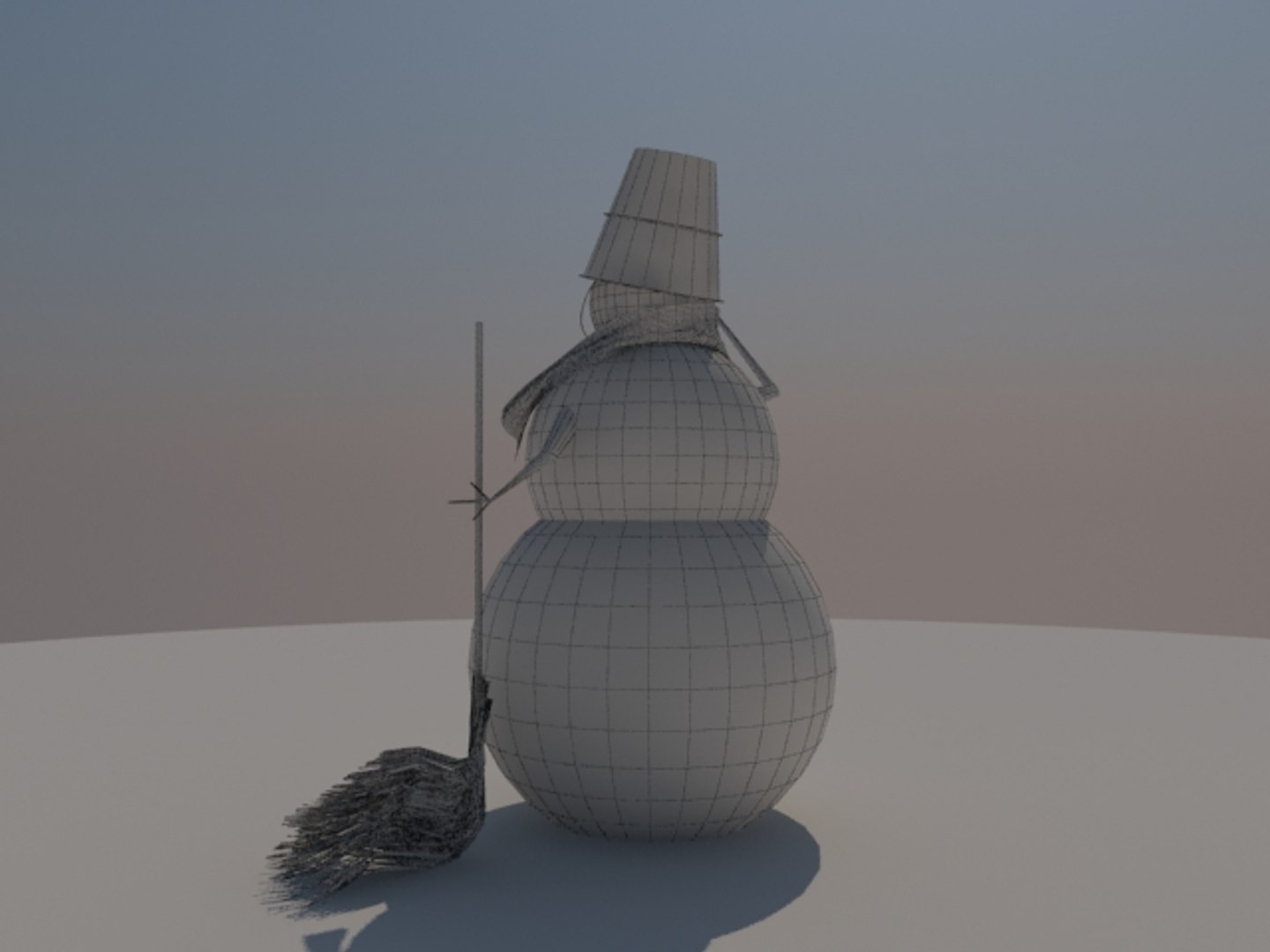 3d Snowman Snow Model