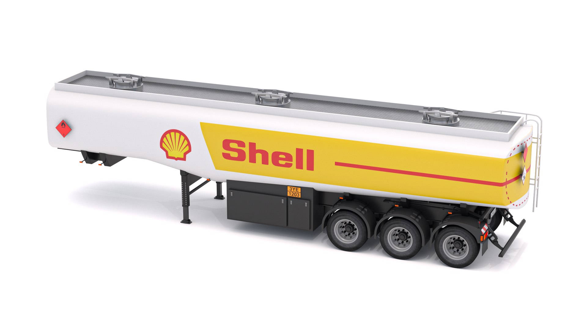 3D SHELL Volvo Fh16 With Fuel Semi Tank Trailer Model - TurboSquid 2331592