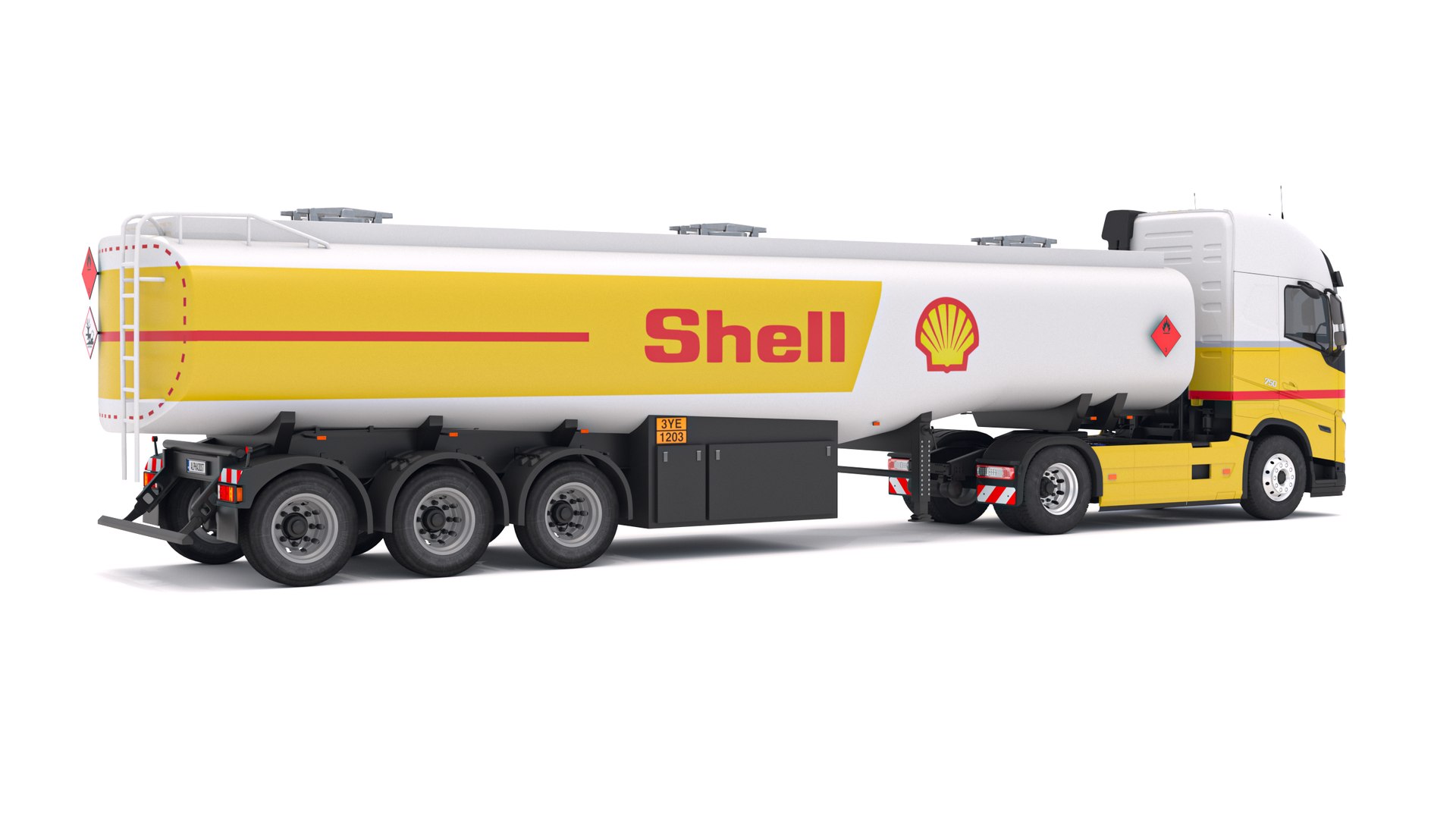 3D SHELL Volvo Fh16 With Fuel Semi Tank Trailer Model - TurboSquid 2331592
