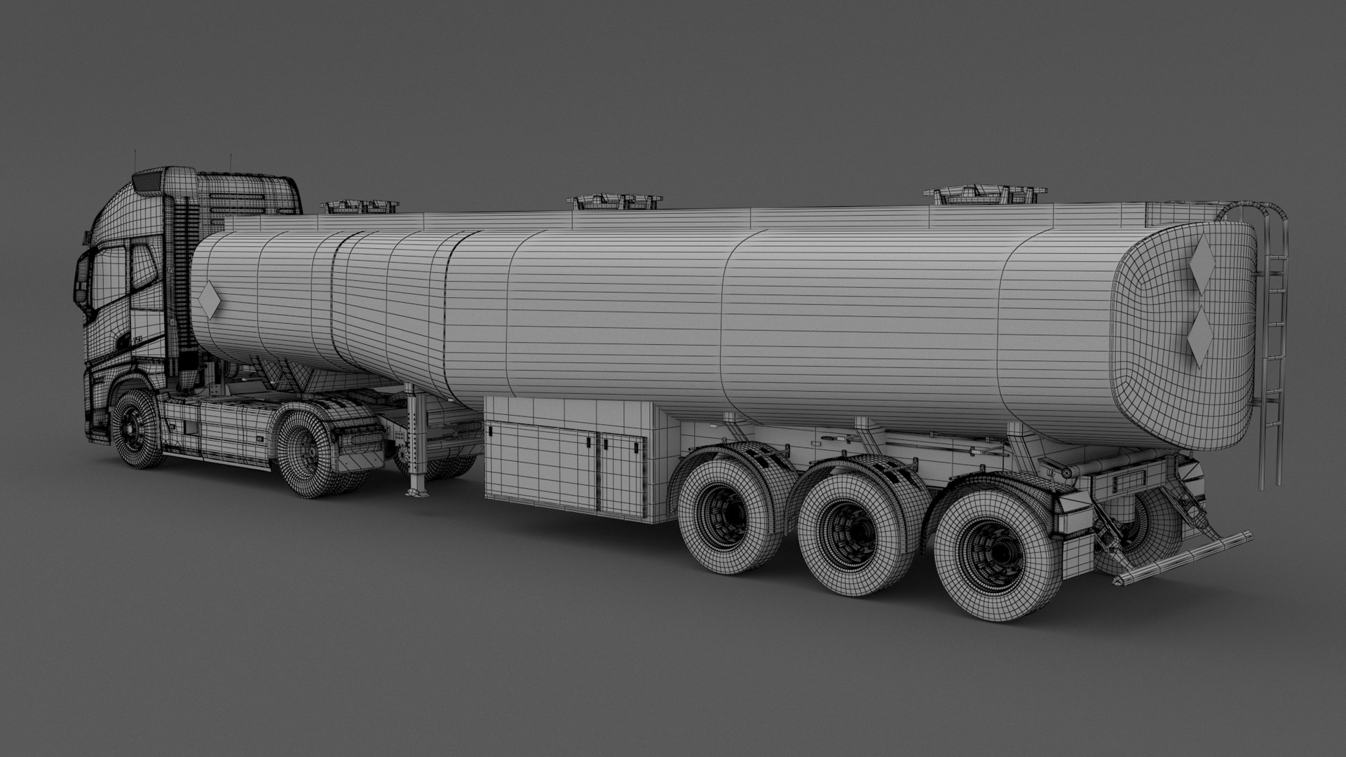 3D SHELL Volvo Fh16 With Fuel Semi Tank Trailer Model - TurboSquid 2331592