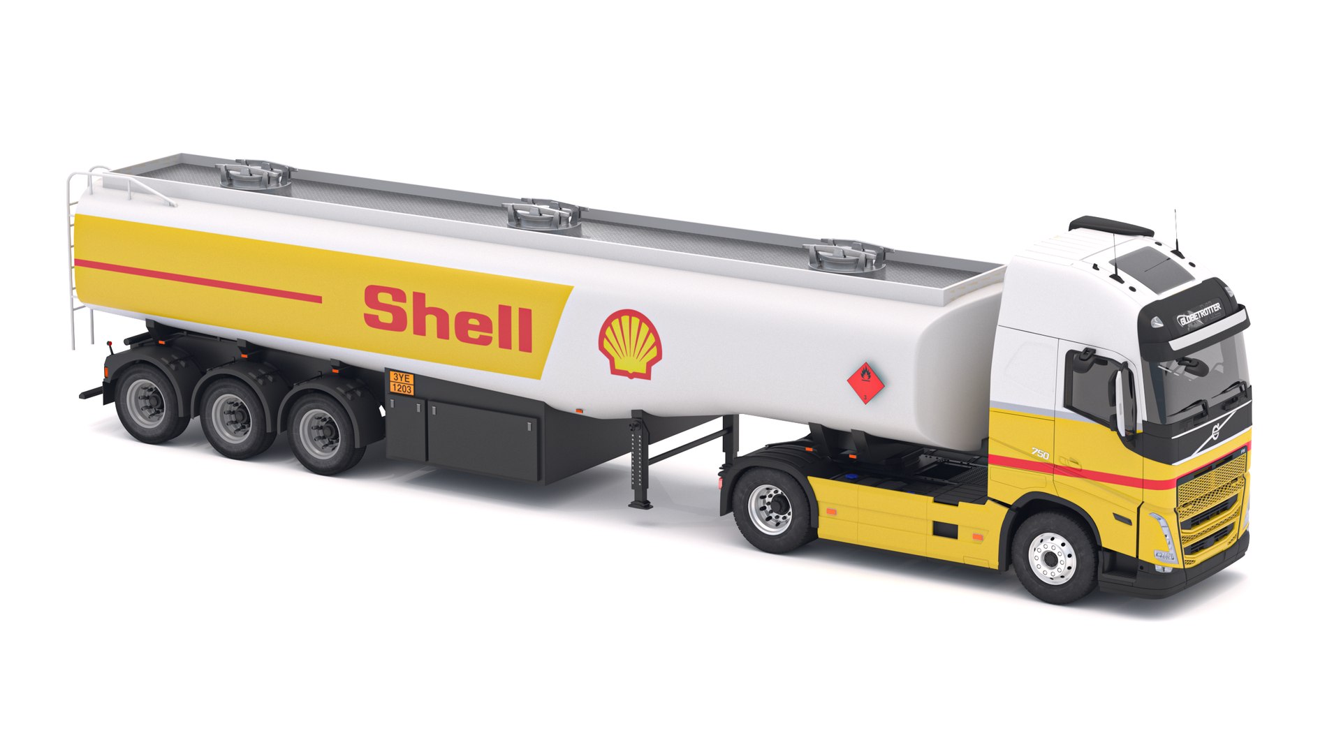3D SHELL Volvo Fh16 With Fuel Semi Tank Trailer Model - TurboSquid 2331592