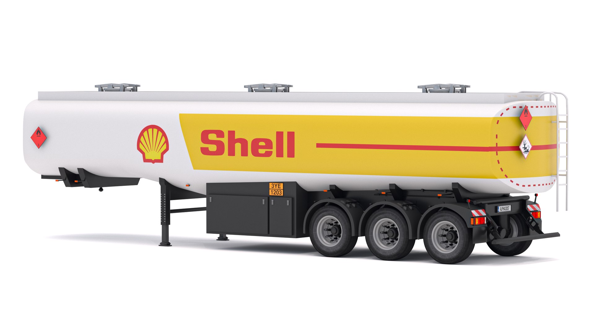 3D SHELL Volvo Fh16 With Fuel Semi Tank Trailer Model - TurboSquid 2331592