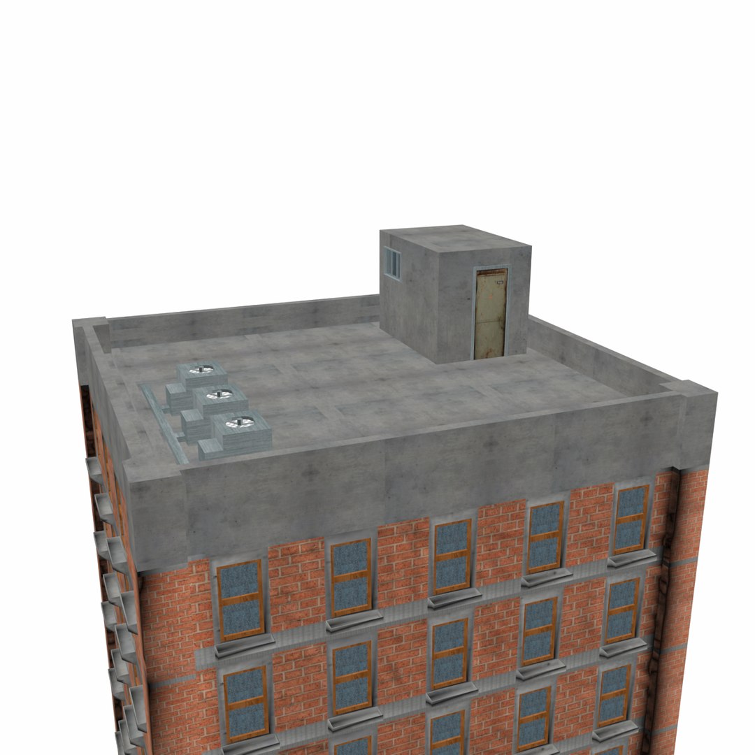 simple residential building 3d model