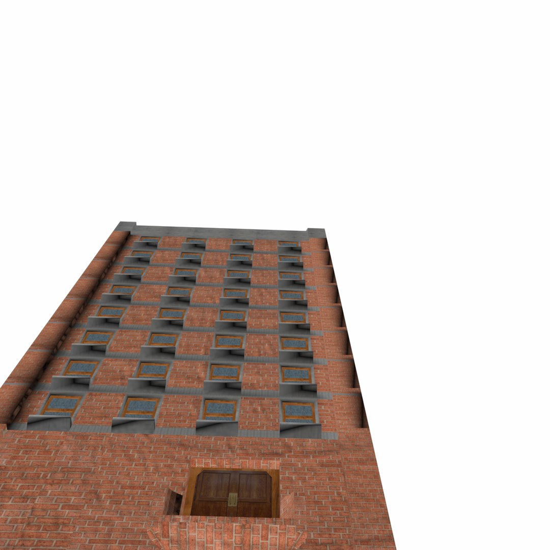 simple residential building 3d model