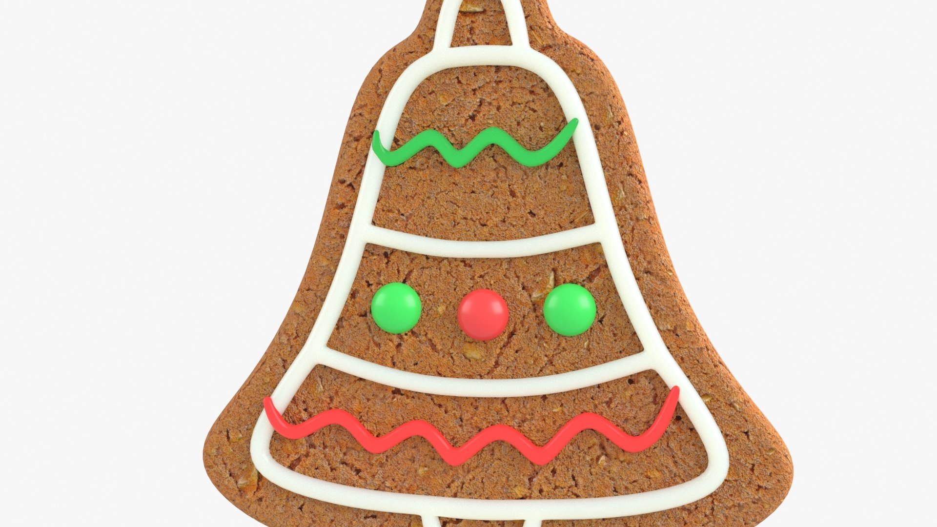 3D Gingerbread Bell Christmas Cookie Model - TurboSquid 1651842
