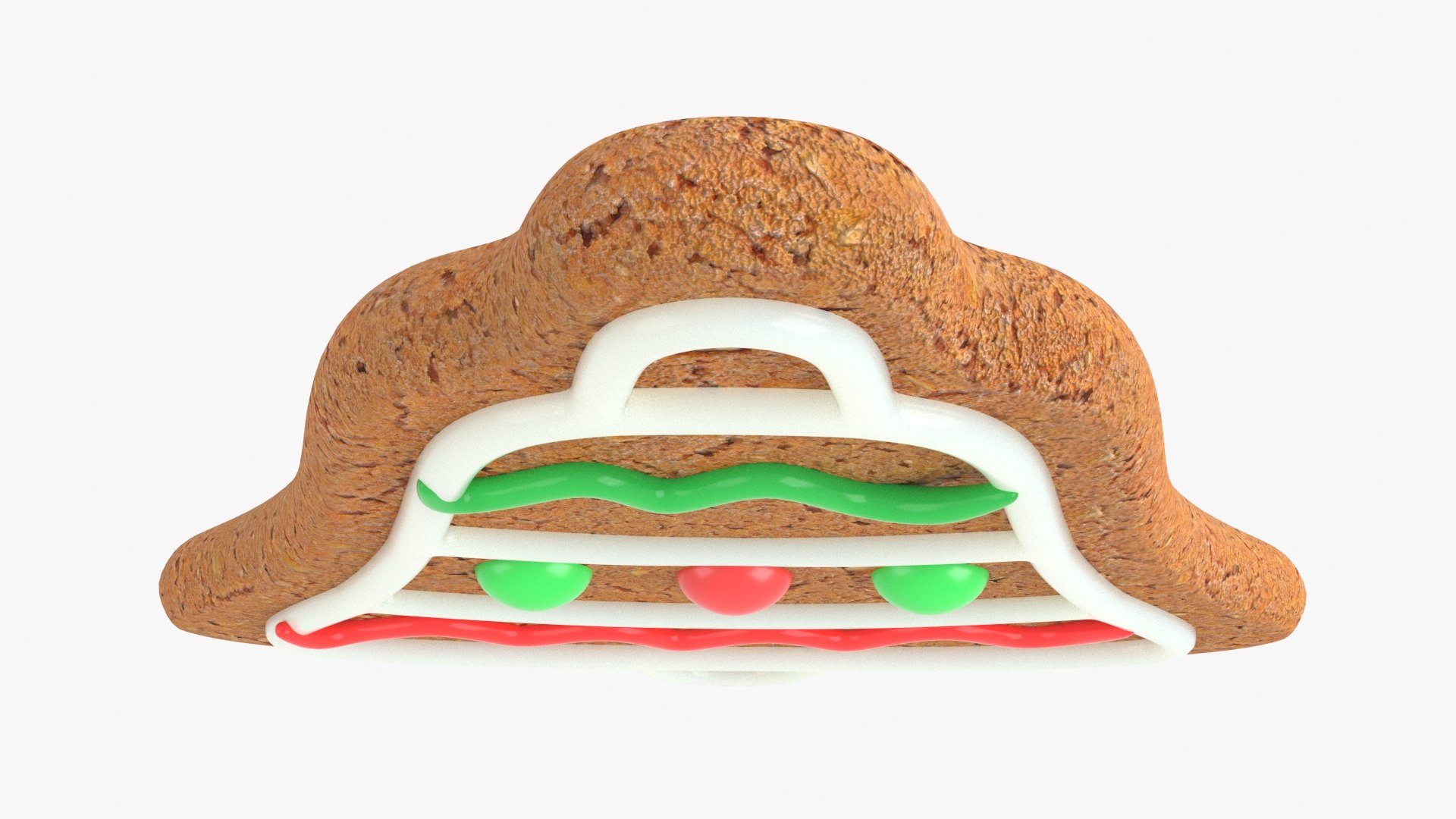 3D Gingerbread Bell Christmas Cookie Model - TurboSquid 1651842