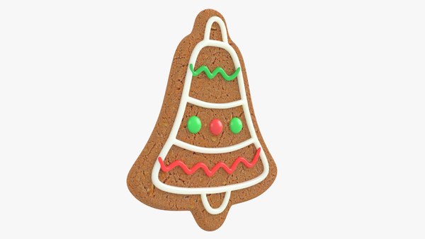 3D gingerbread bell christmas cookie model - TurboSquid 1651842