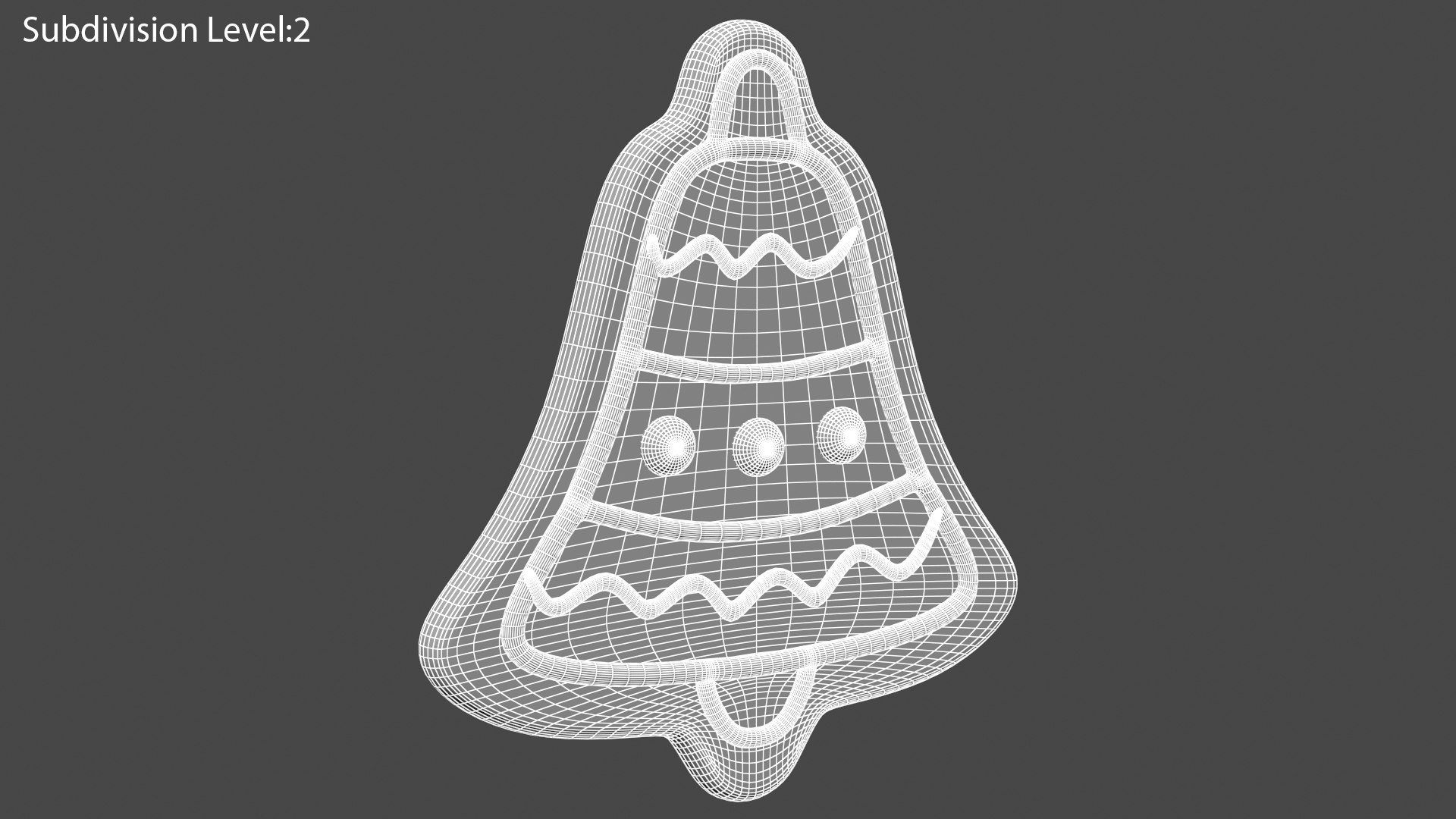 3D Gingerbread Bell Christmas Cookie Model - TurboSquid 1651842