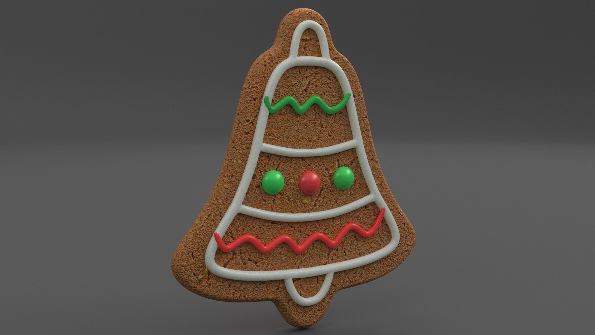 3D Gingerbread Bell Christmas Cookie Model - TurboSquid 1651842