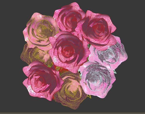 rose flower bouquet 3d max