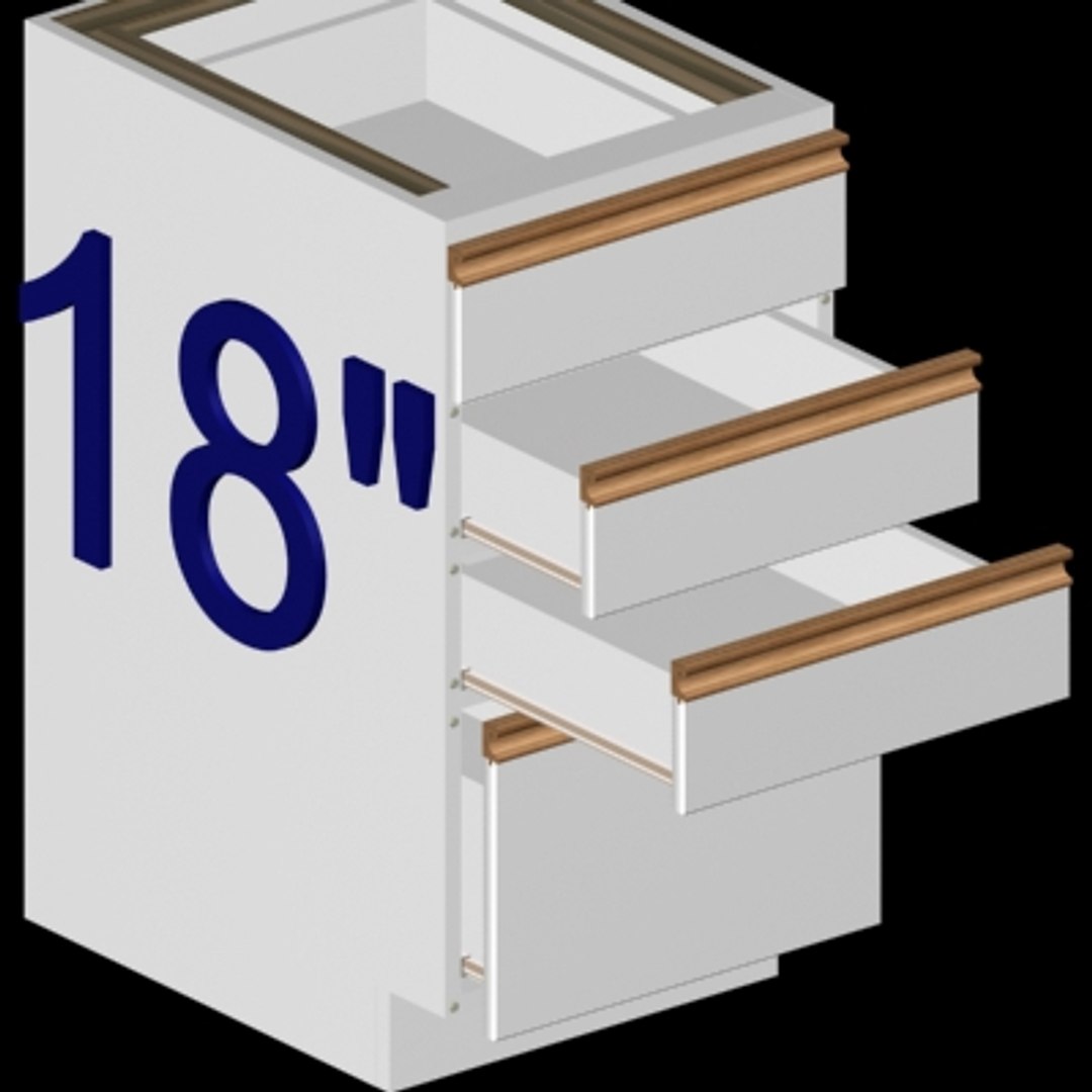 3d Model 18 Inch Kitchen Base