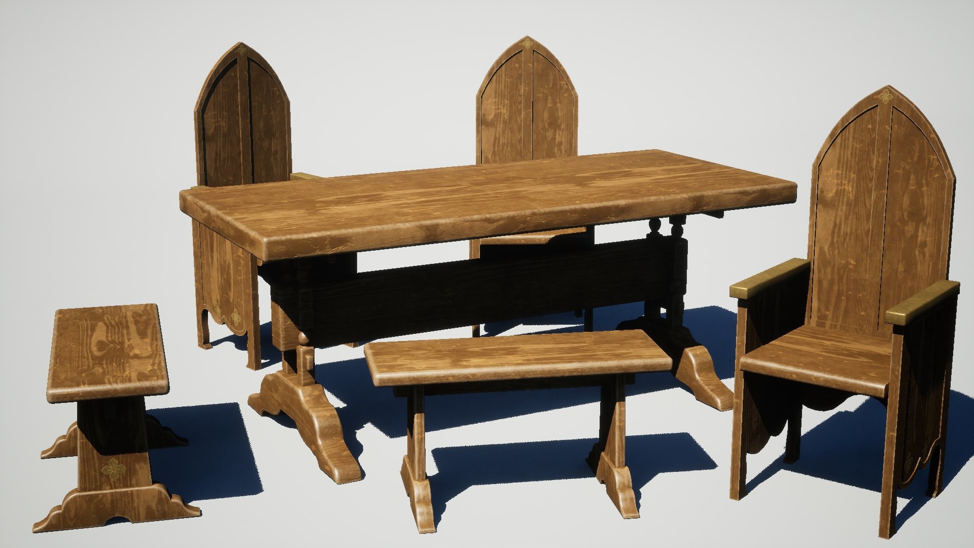 Medieval Table Set 01 Model - TurboSquid 2284049