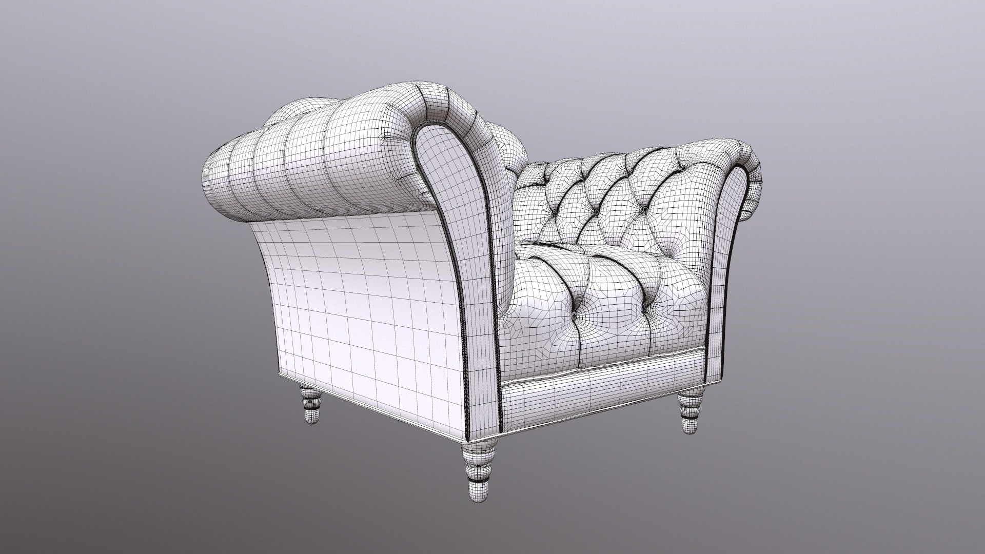 Chesterfield Armchair Sofa 3D Model - TurboSquid 2173563