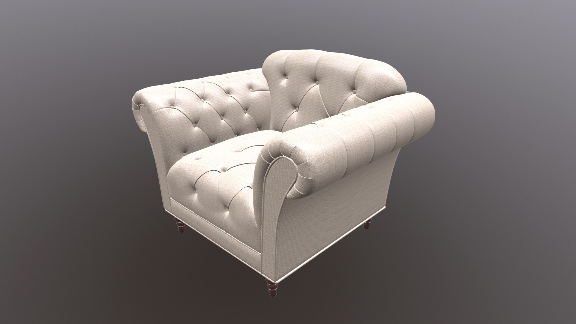Chesterfield Armchair Sofa 3D Model - TurboSquid 2173563
