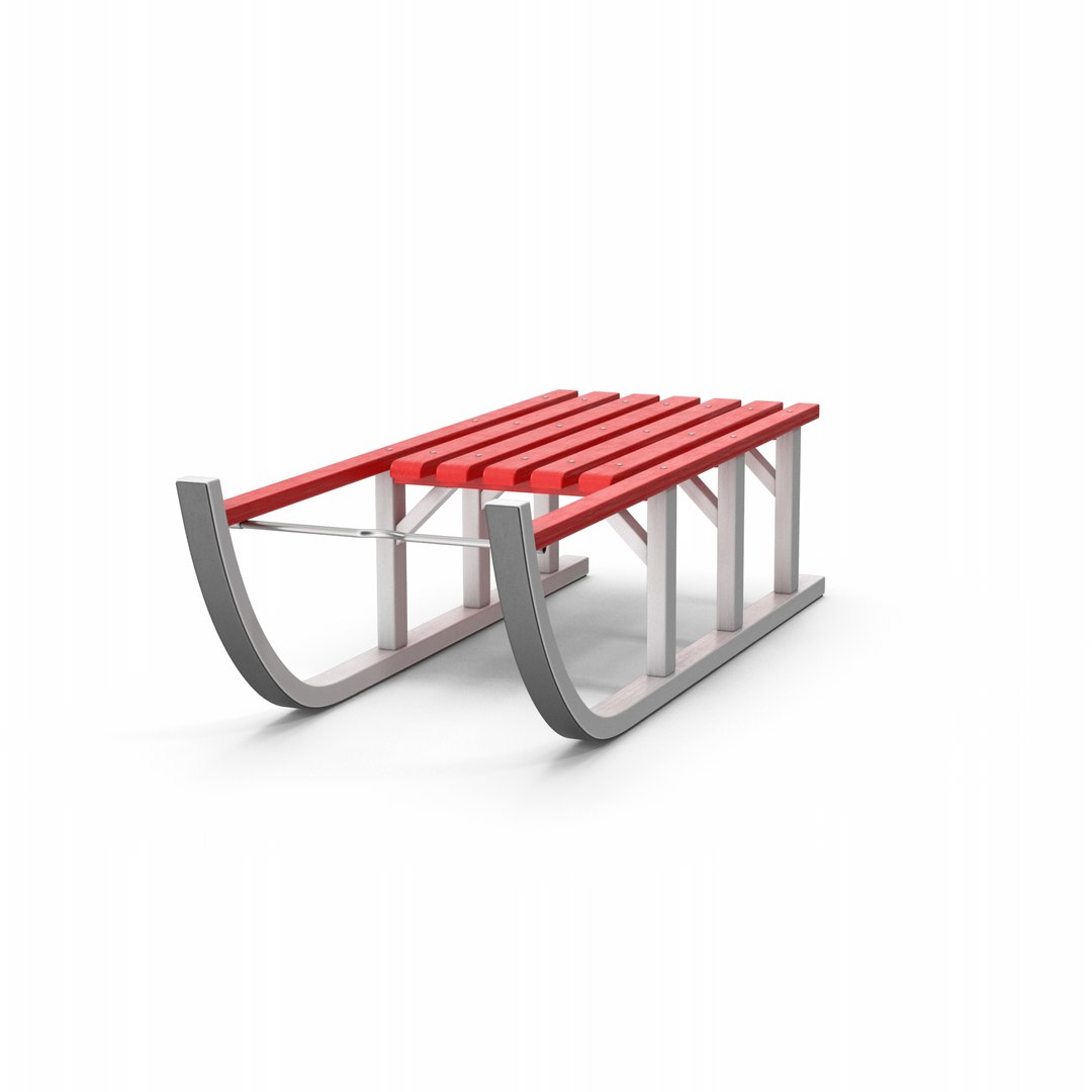 Red Snow Sled 3D - TurboSquid 2007665