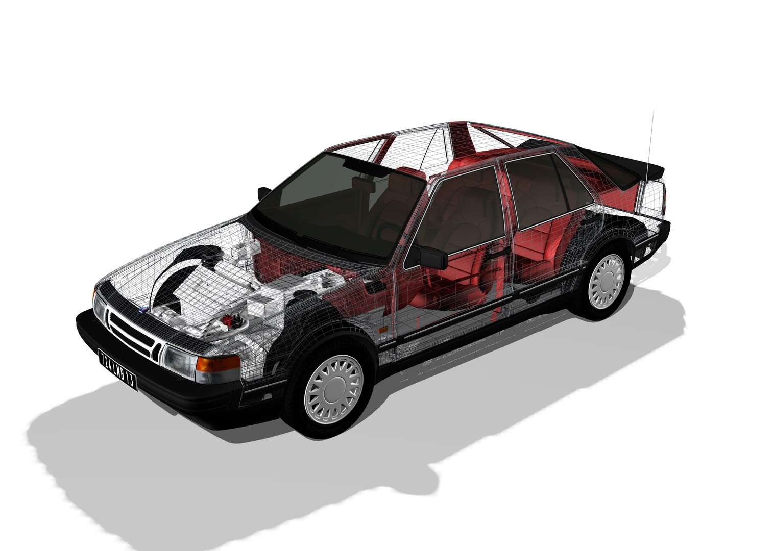 3d saab 9000 model