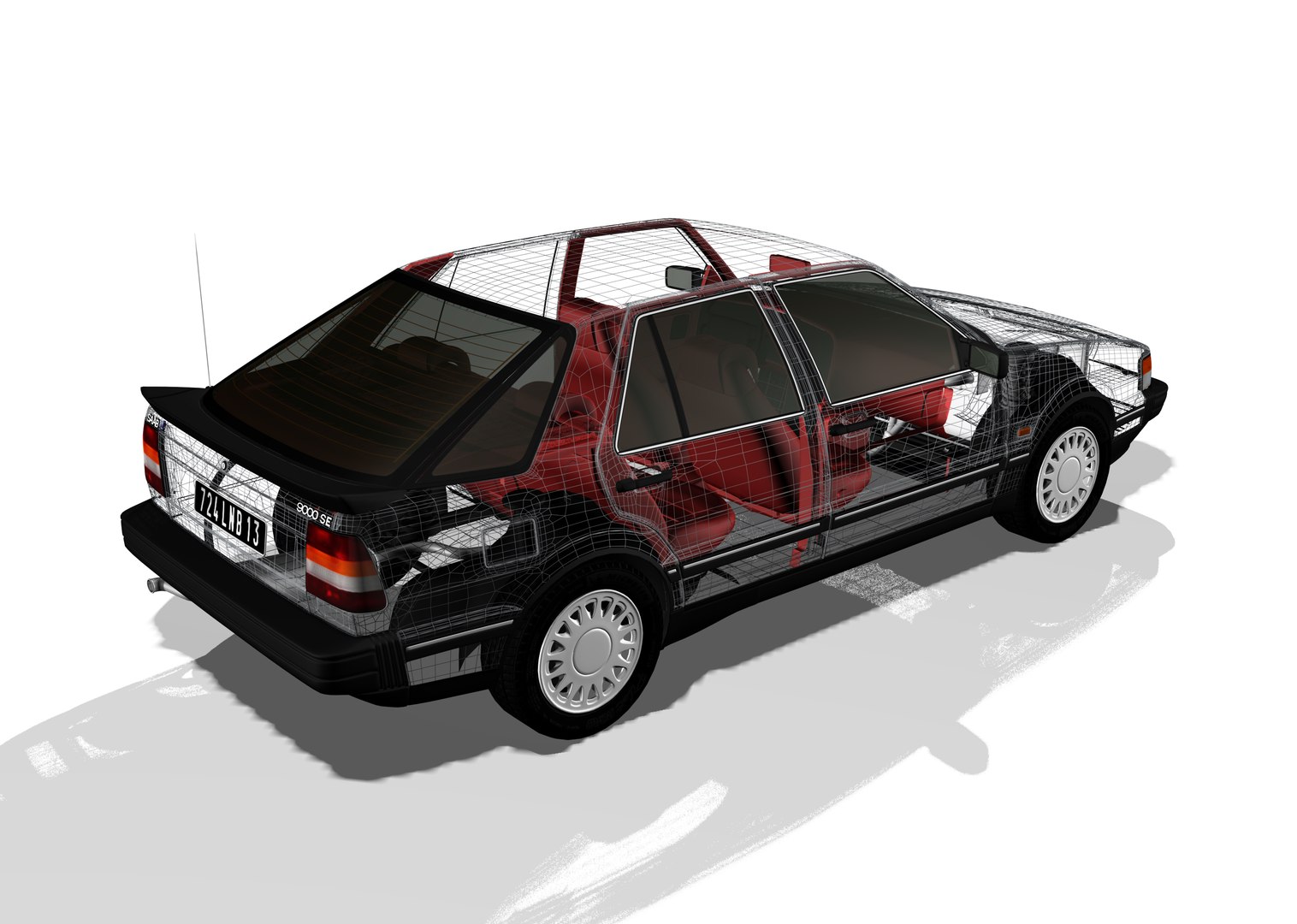 3d saab 9000 model